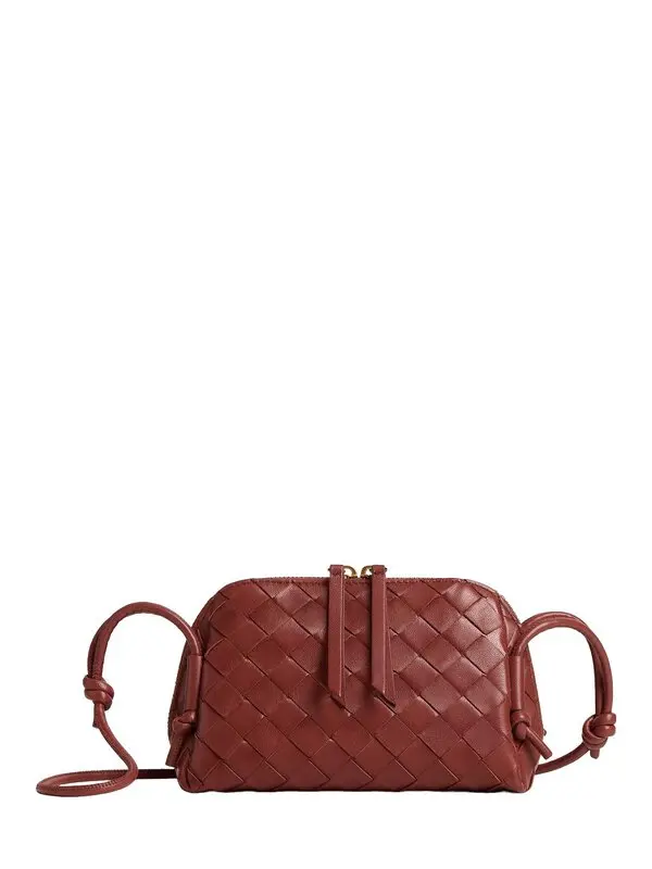 Bottega Veneta Intrecciato Leather Crossbody Bag - 2504 Sapele-gold
