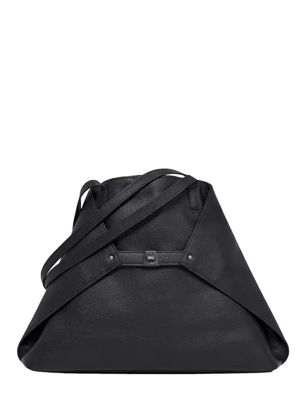 Akris Ai Medium Leather Tote - Black