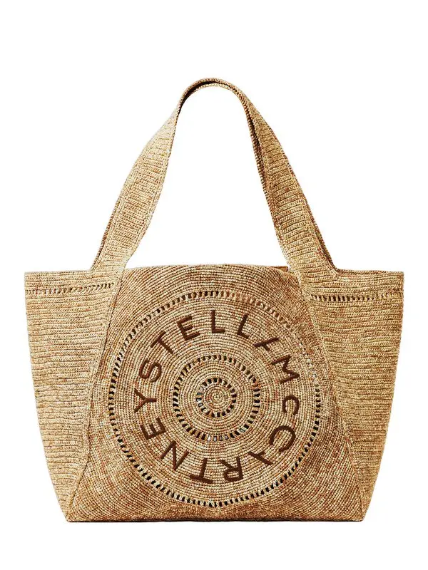 Stella McCartney Large Raffia Tote Bag - Beige