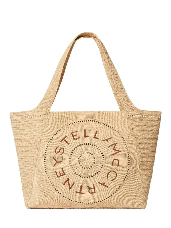 Stella McCartney Large Raffia Logo Tote - Natural