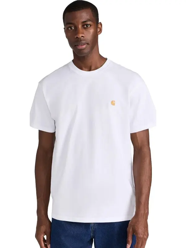 Carhartt Work In Progress Short Sleeve Chase T-shirt - White/gold