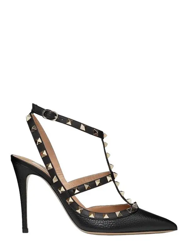 Valentino Garavani Rockstud Ankle Strap Pumps 100 Mm - Black