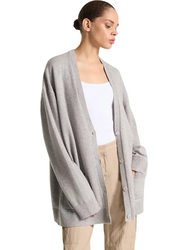 Michael Kors Oversized Cashmere Cardigan - Grey