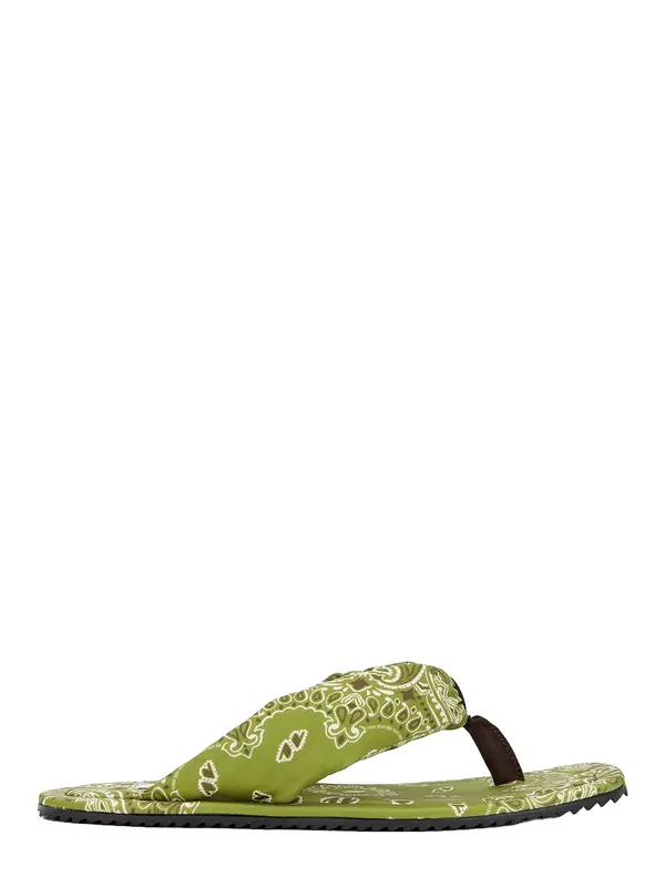 Attico Flip Flop Sandal - Green  Military Green  & White