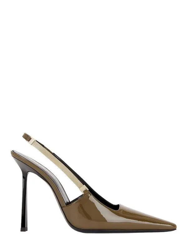 Saint Laurent Blake Slingback Pump - Amber Green