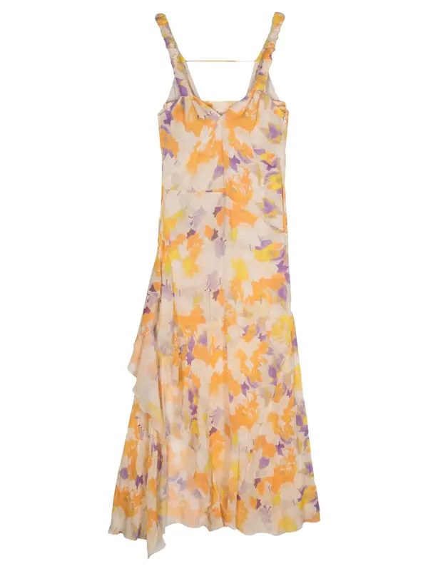 Patrizia Pepe Floral-print Crepe Maxi Dress - Orange