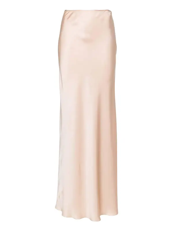 MANURI Satin Silk Maxi Skirt - Neutrals
