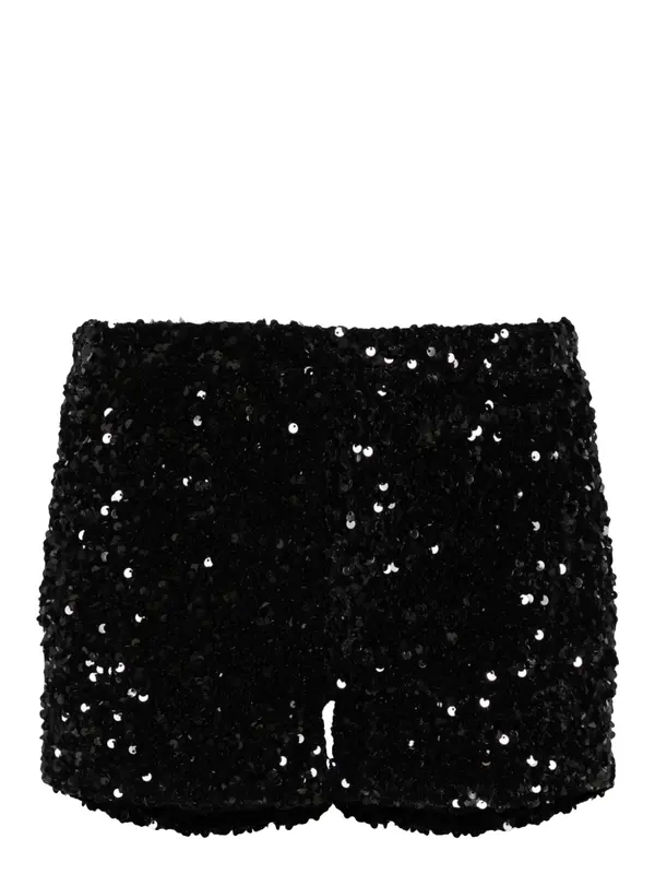 STYLAND Sequinned Mini Shorts - Black