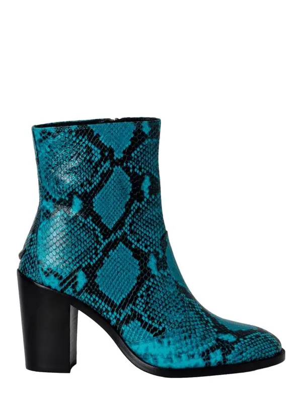Zadig&Voltaire 85mm Snakeskin-effect Ankle Boots - Blue