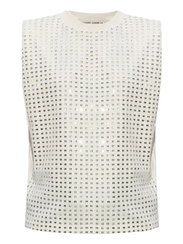 GOLDEN GOOSE Crystal-embellished Top - White