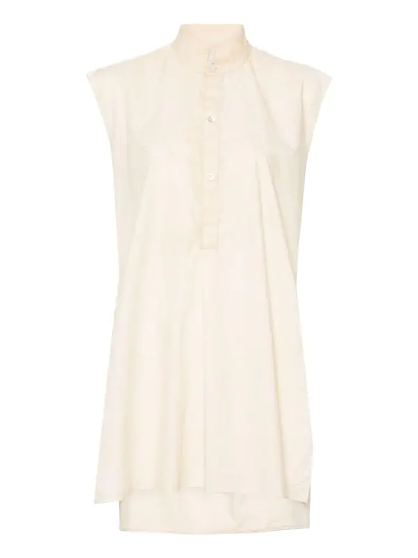 QUIRA Long-length Cotton Shirt - Neutrals