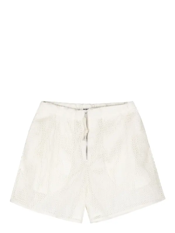 JIL SANDER Mesh Cotton Shorts - Neutrals