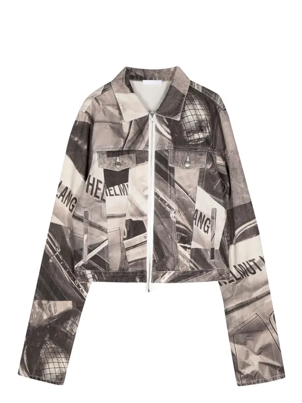 Helmut Lang Car-print Denim Shirt Jacket - White