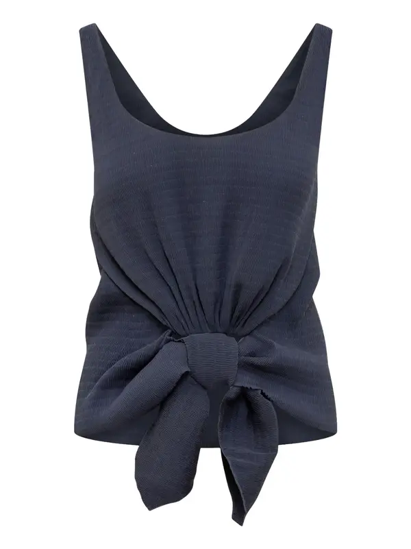 JW Anderson Knot-detail Plissé Top - Blue