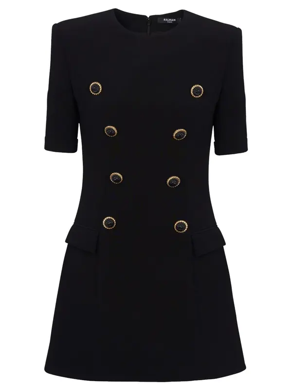 Balmain Tailored Textured Mini Dress - Black