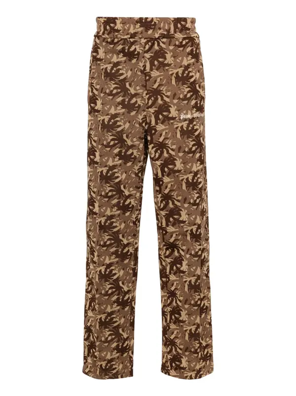 Palm Angels Camo Logo-embroidered Track Pants - Brown