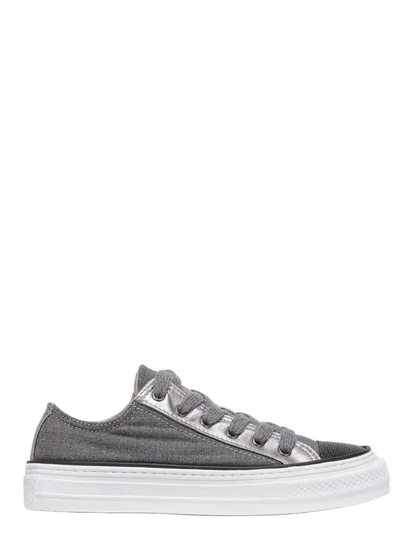 Brunello Cucinelli Panelled Lace-up Sneakers - Grey