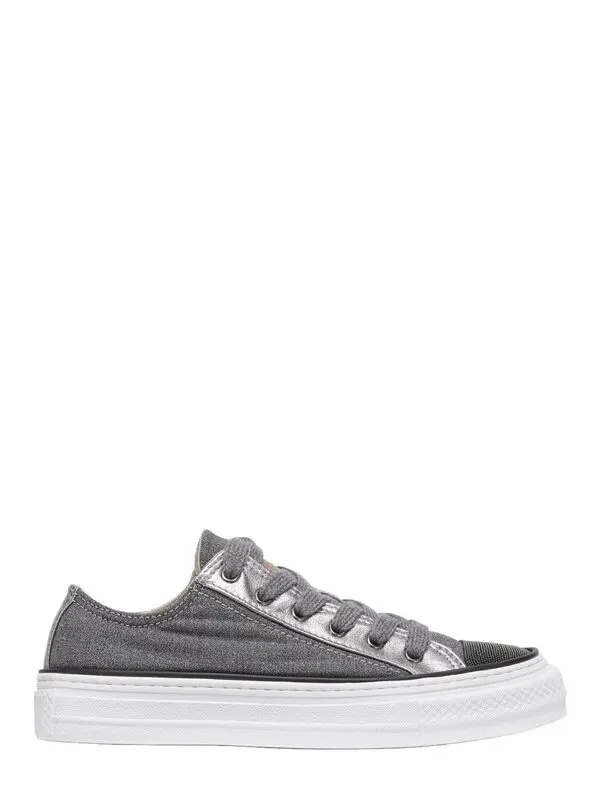 Brunello Cucinelli Panelled Lace-up Sneakers - Grey