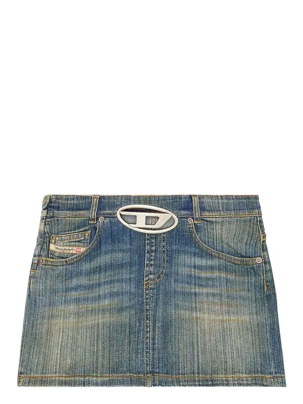 DIESEL® Logo-plaque Mini Skirt - Blue