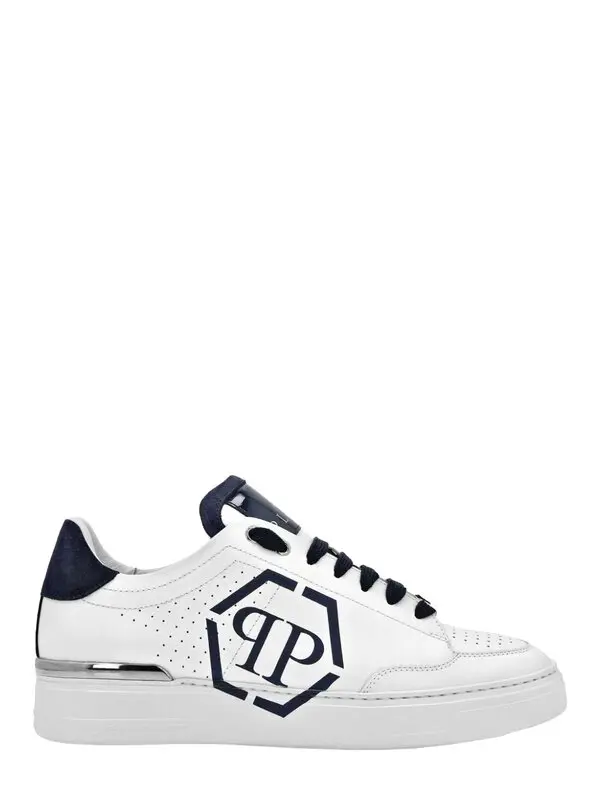 Philipp Plein Hexagon Leather Sneakers - White