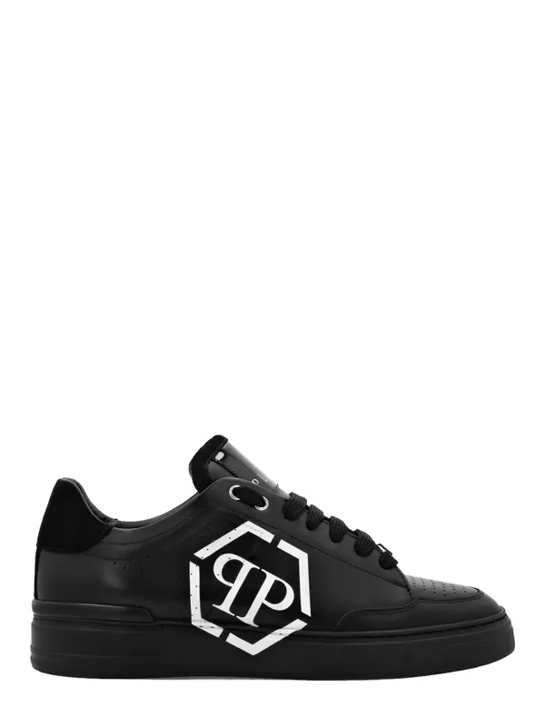 Philipp Plein Hexagon Leather Sneakers - Black