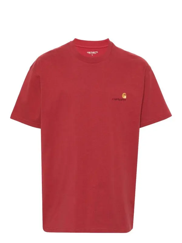 Carhartt Work In Progress American Script Organic Cotton T-shirt - Red