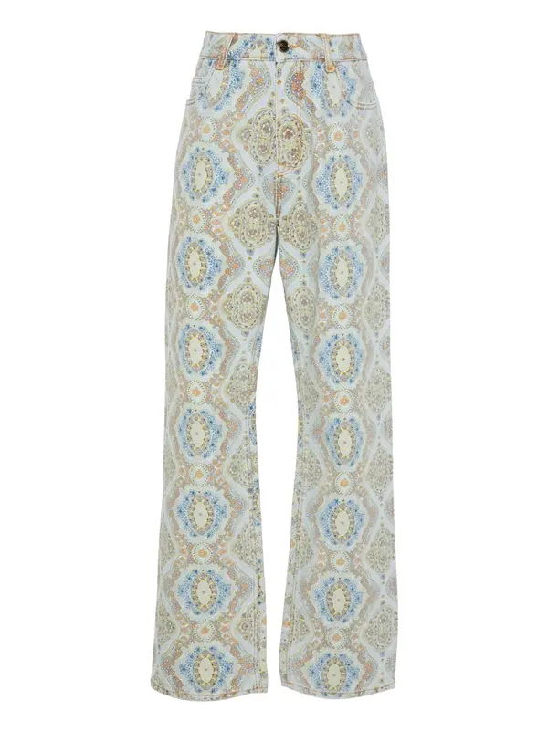 Etro Paisley Print Straight-leg Jeans - Blue