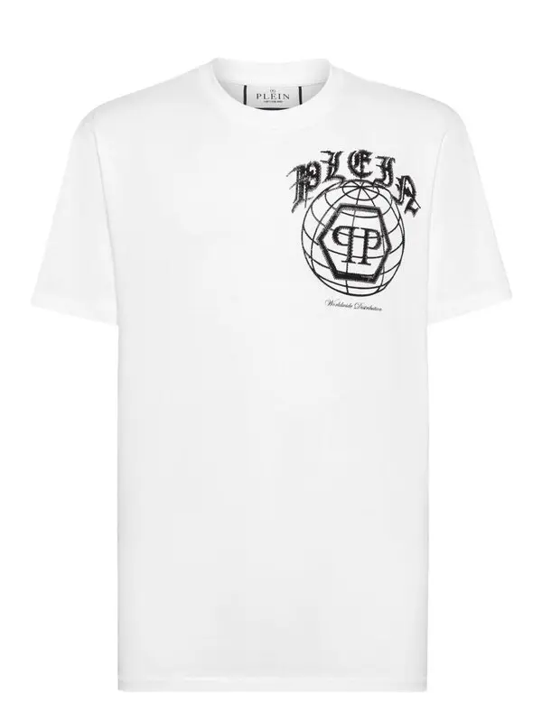 Philipp Plein Logo-embellished Cotton T-shirt - White