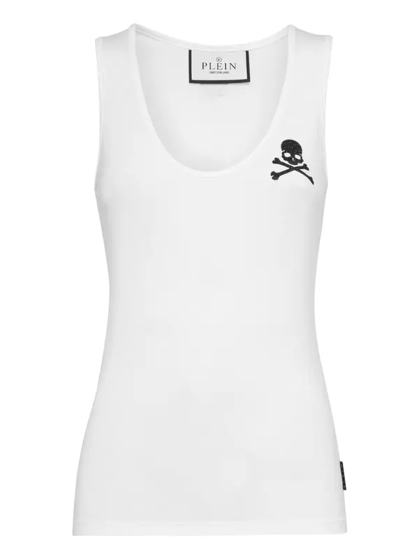 Philipp Plein Crystal-embellished Tank Top - White