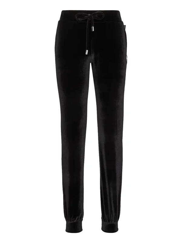 Philipp Plein Logo Velvet Track Pants - Black