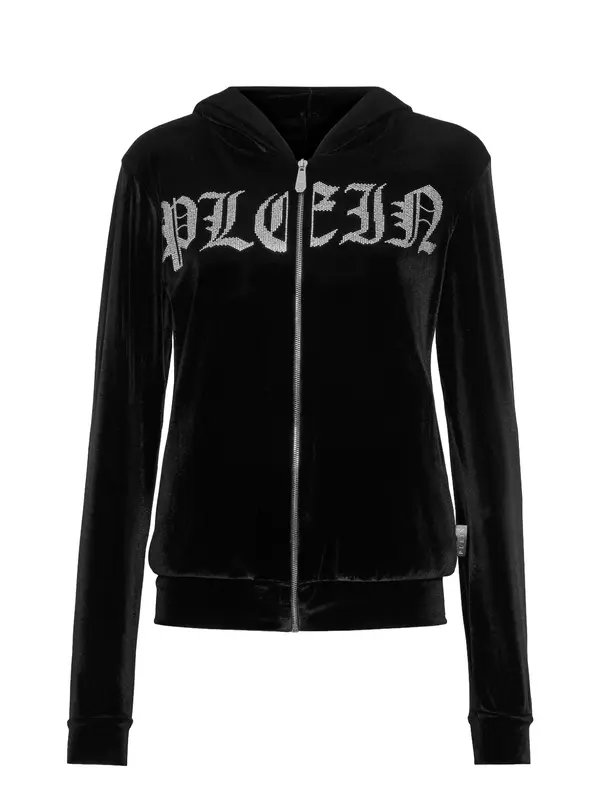 Philipp Plein Logo-embellished Zip-up Hoodie - Black