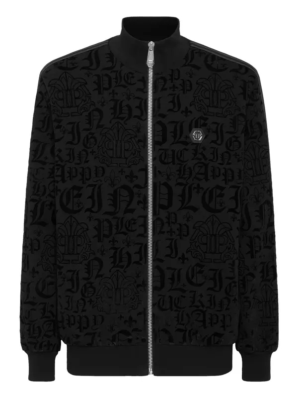 Philipp Plein Gothic-print Sport Jacket - Black