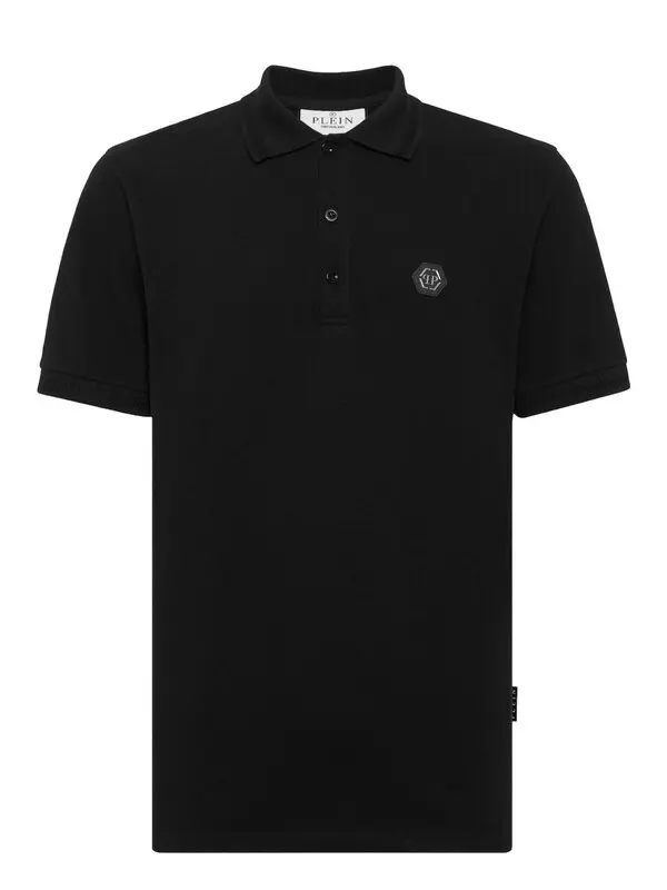 Philipp Plein Skull-print Rhinestone-embellished Polo Shirt - Black