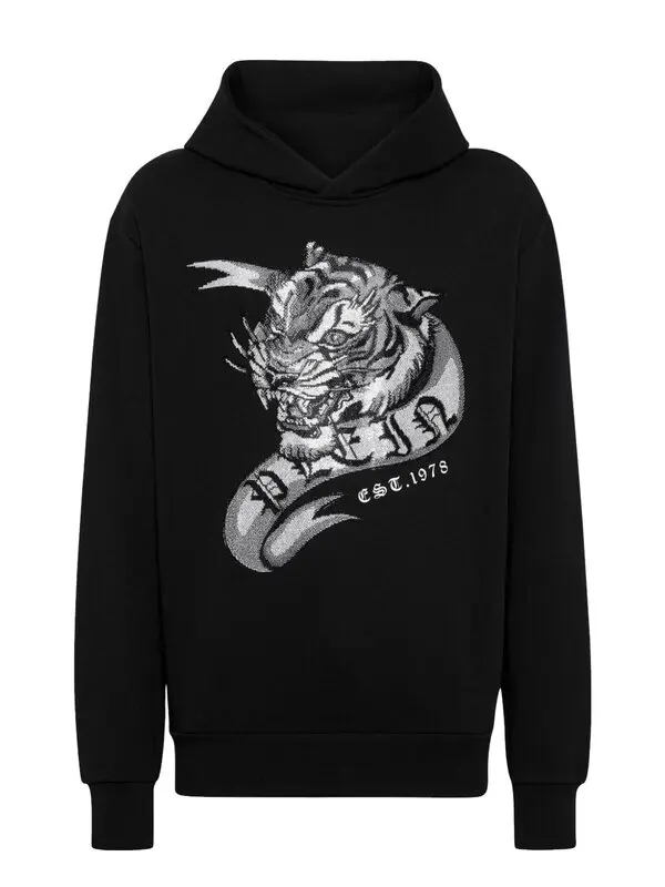 Philipp Plein Crystal-embellished Hoodie - Black