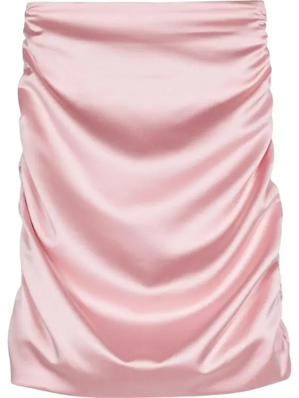 Fiorucci Ruched Detail Satin Skirt - Pink
