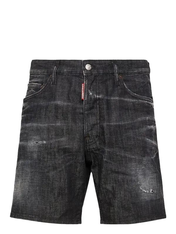 Dsquared2 Distressed-effect Denim Shorts - Black
