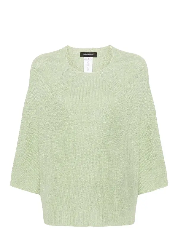 Fabiana Filippi Metallic Half-length Sleeves Jumper - Green