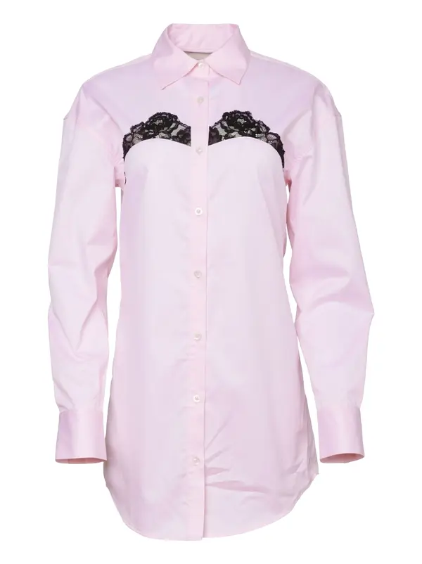 Fleur Du Mal Poplin Shirt Dress - Pink