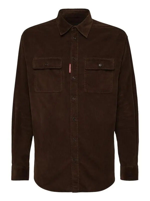 Dsquared2 Long-sleeve Corduroy Shirt - Brown