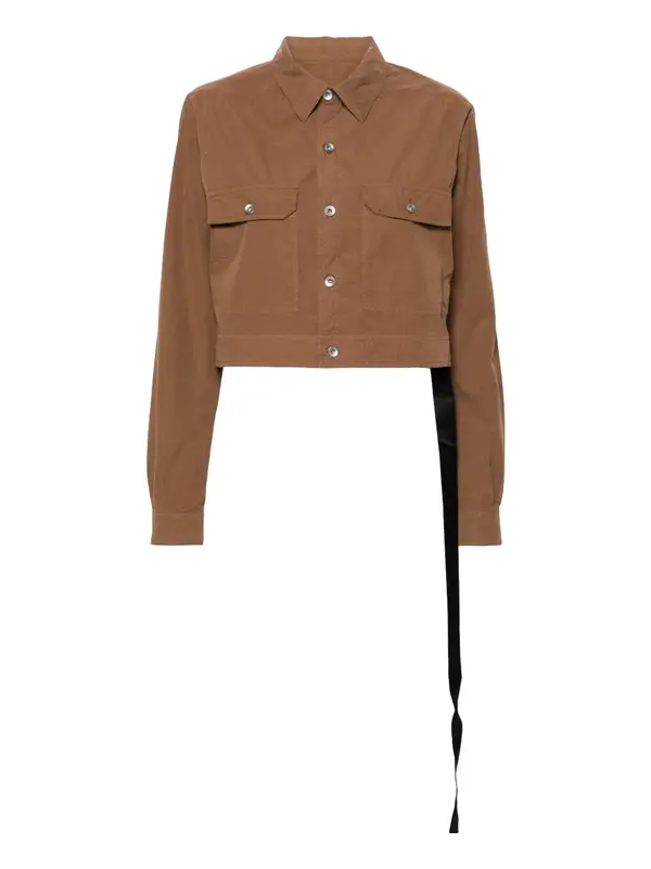 Rick Owens Cut-out Cropped Jacket - Brown