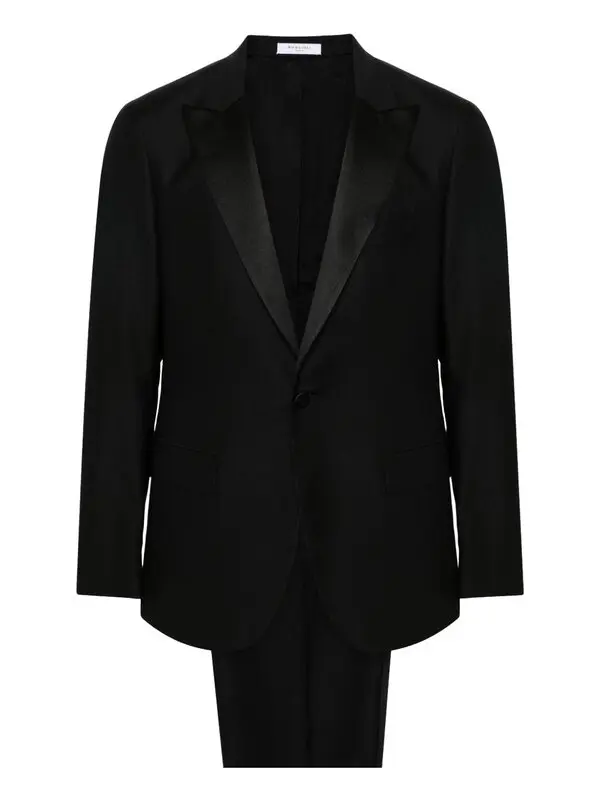 Boglioli Interlock-twill Virgin-wool Suit - Black
