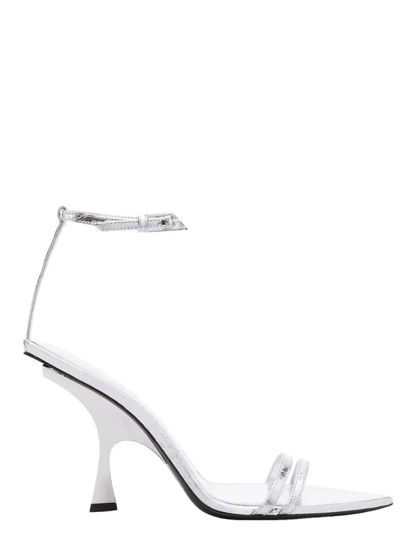 Attico Ester 95mm Leather Sandals - Silver