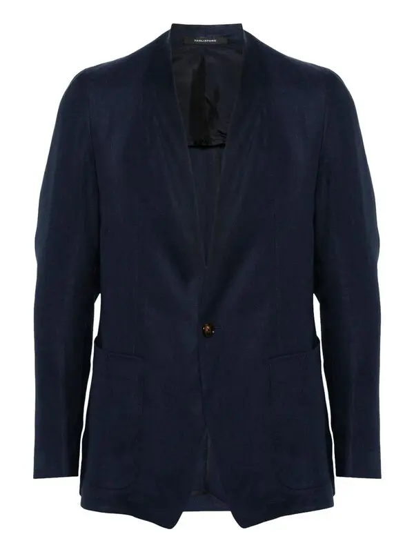Tagliatore Single-breasted Linen Blazer - Blue