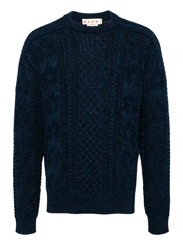 Marni Cable-knit Cotton Jumper - Blue