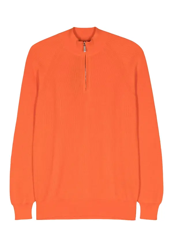 MOORER Basoli Ribbed Jumper - Orange