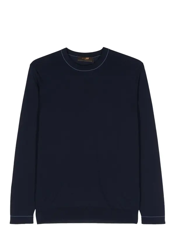 MOORER Tristand Fine-knit Jumper - Blue