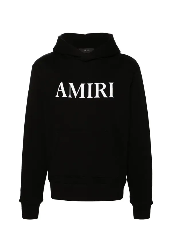 Amiri Logo-lettering Cotton Hoodie - Black