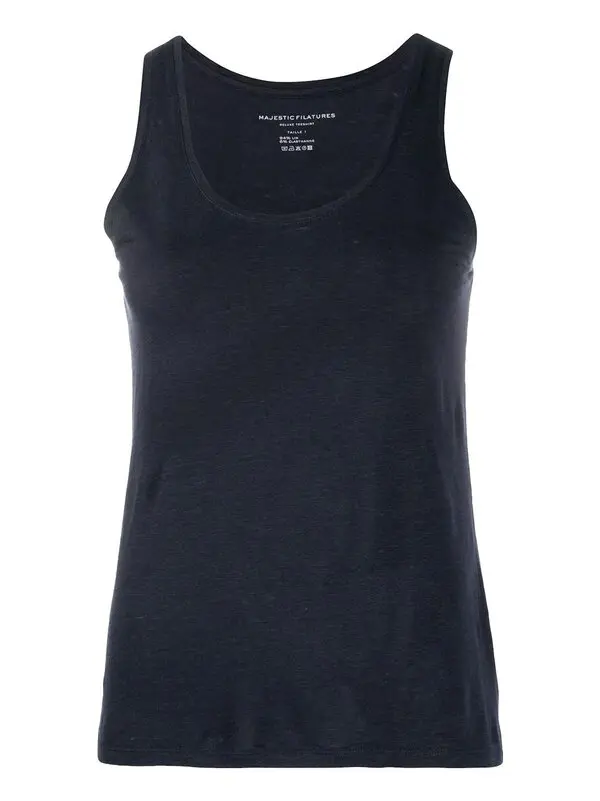 Majestic Filatures Linen-blend Tank Top - Blue