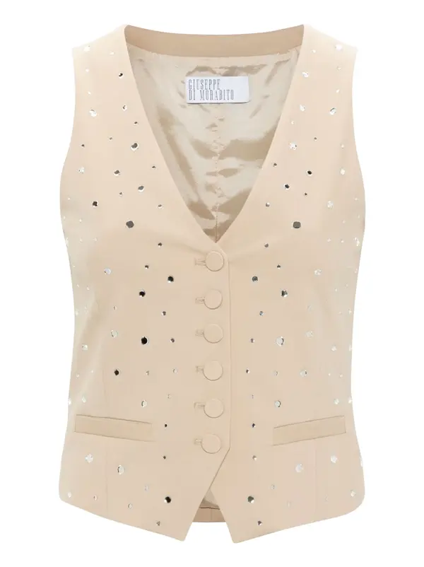 Giuseppe Di Morabito Rhinestone-embellished Twill Vest - Neutrals