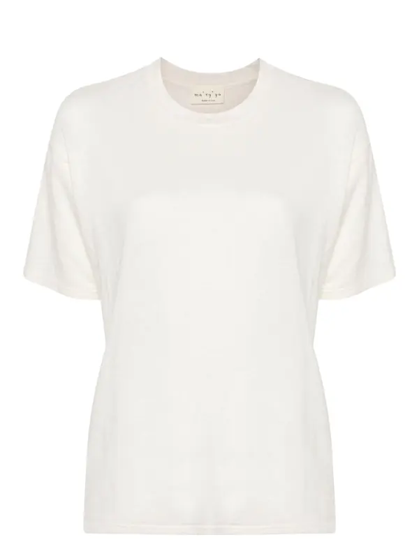 MA'RY'YA Slub-texture T-shirt - Neutrals